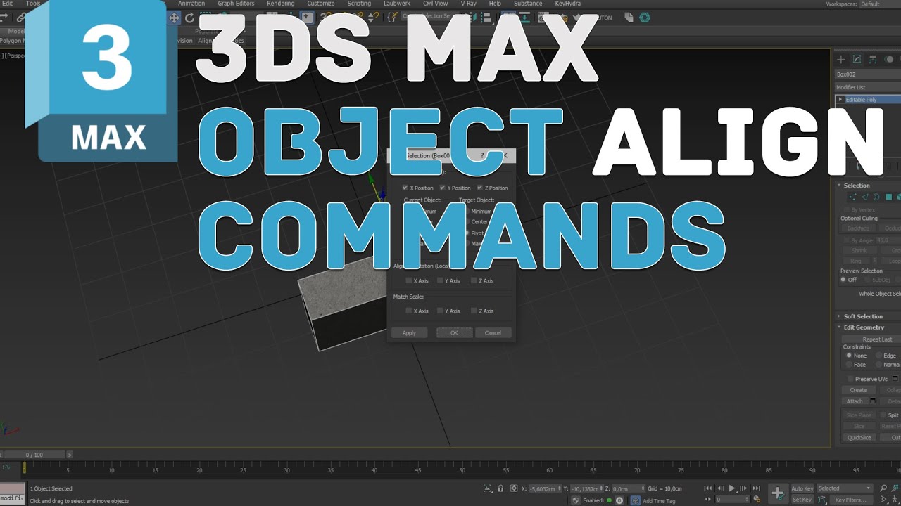 3DS MAX ALIGN OBJECTS COMMANDS