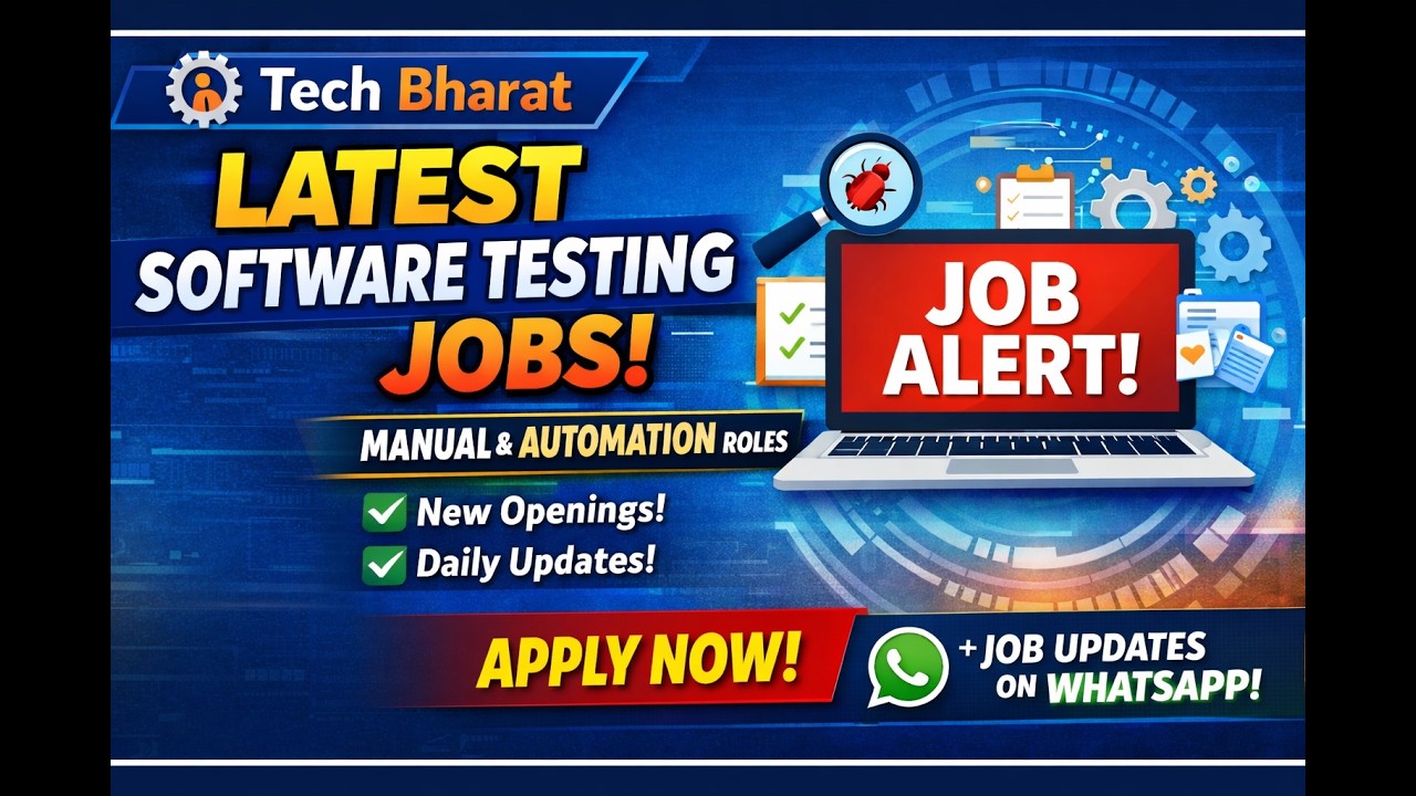 WFH testing jobs | Software testing Jobs 2026 | Manual & Automation Testing | QA Jobs | Tech Bharat