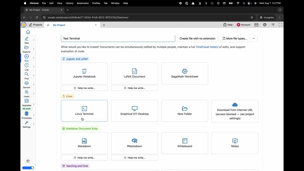 How to Create a Linux Terminal in CoCalc