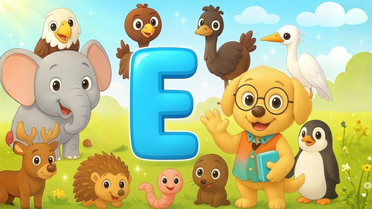 Animals That Start With E – Fun ABC Song for Kids | Learn the Alphabet with Happy Songland