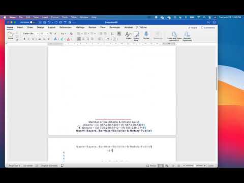 How to create different sections in word