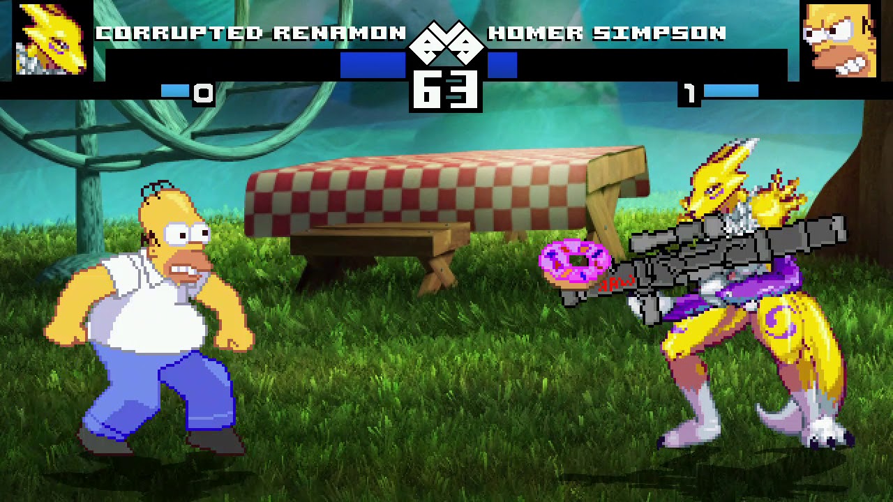 Mugen Request Battle #174: Corrupted Renamon Vs. Homer Simpson