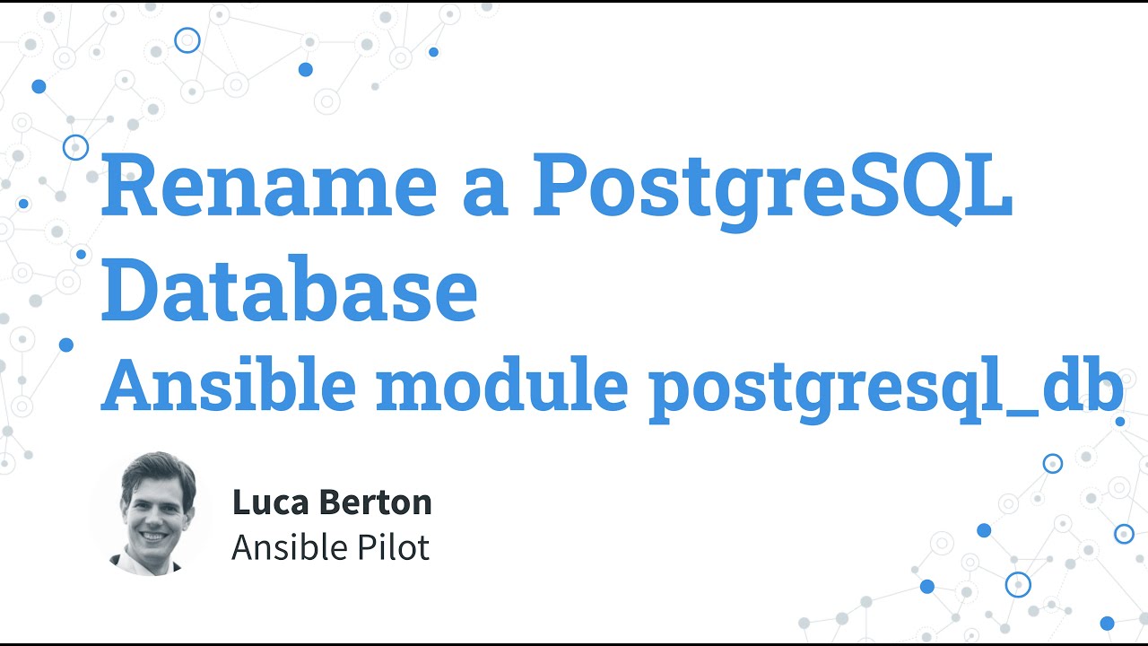 Rename a PostgreSQL Database — Ansible module postgresql_db