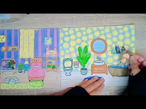 Toca Boca Paper ( part 2) || Toca Boca Bathroom || Adila dan Hasna #tocaboca #paperdoll #quietbook
