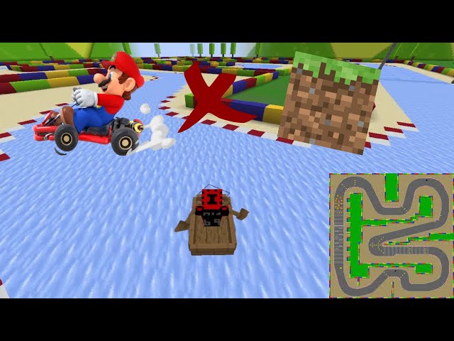 Mario Circuit 3 Ice boat racing track Minecraft Map
