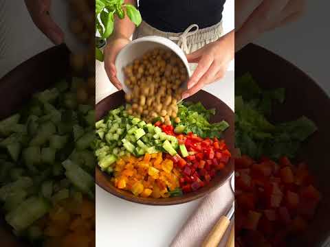 Mediterranean Chopped Salad #plantbasedrecipes #vegan #recipes