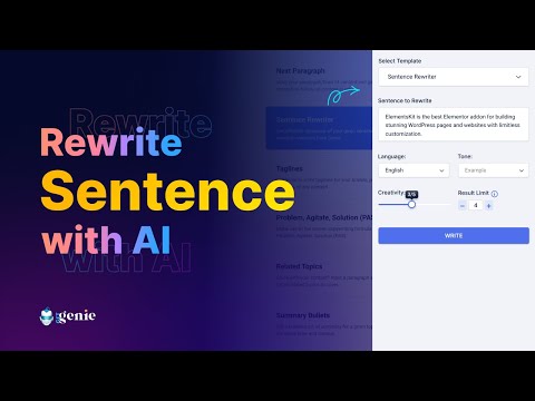 GetGenie AI Template : Sentence Rewriter