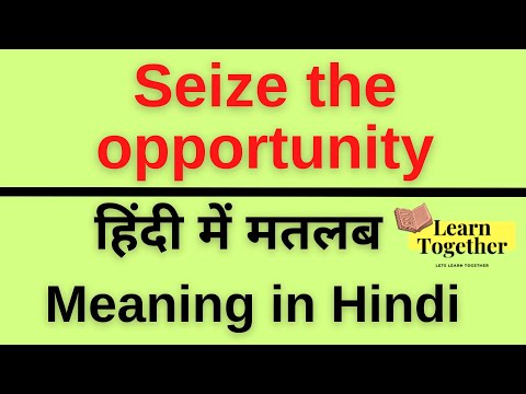 Seize the opportunity Meaning in Hindi and English with Sentence Examples |