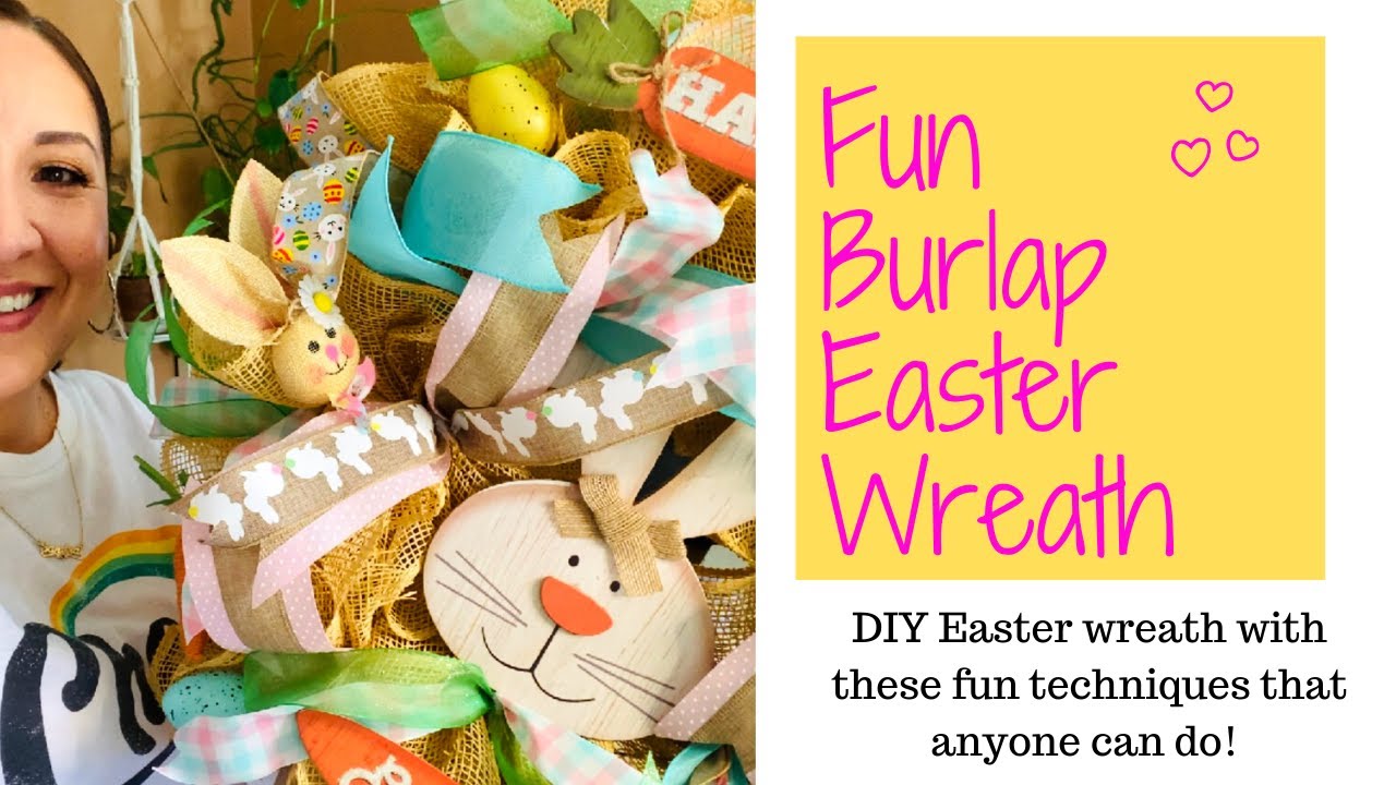 Easy DIY Burlap Easter Wreath
