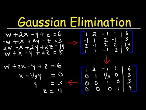 Gaussian Elimination With 4 Variables Using Elementary Row Operations With Matrices