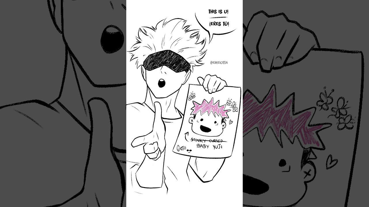 Baby Itadori and Gojo painting each other (animatic) [ENG-SPA sub]