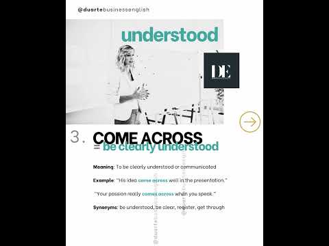 Different meaning of COME ACROSS #businessenglish #englishforwork #speakconfidentenglish #english