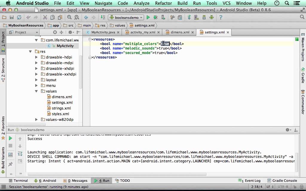 The Android Boolean Resource