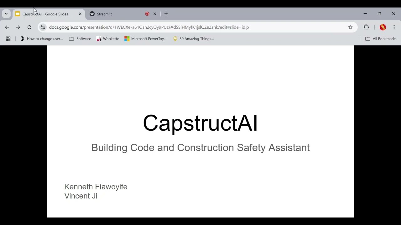 Devpost's Rag 'n' Roll Hackathon: CapstructAI Demonstration Video Submission