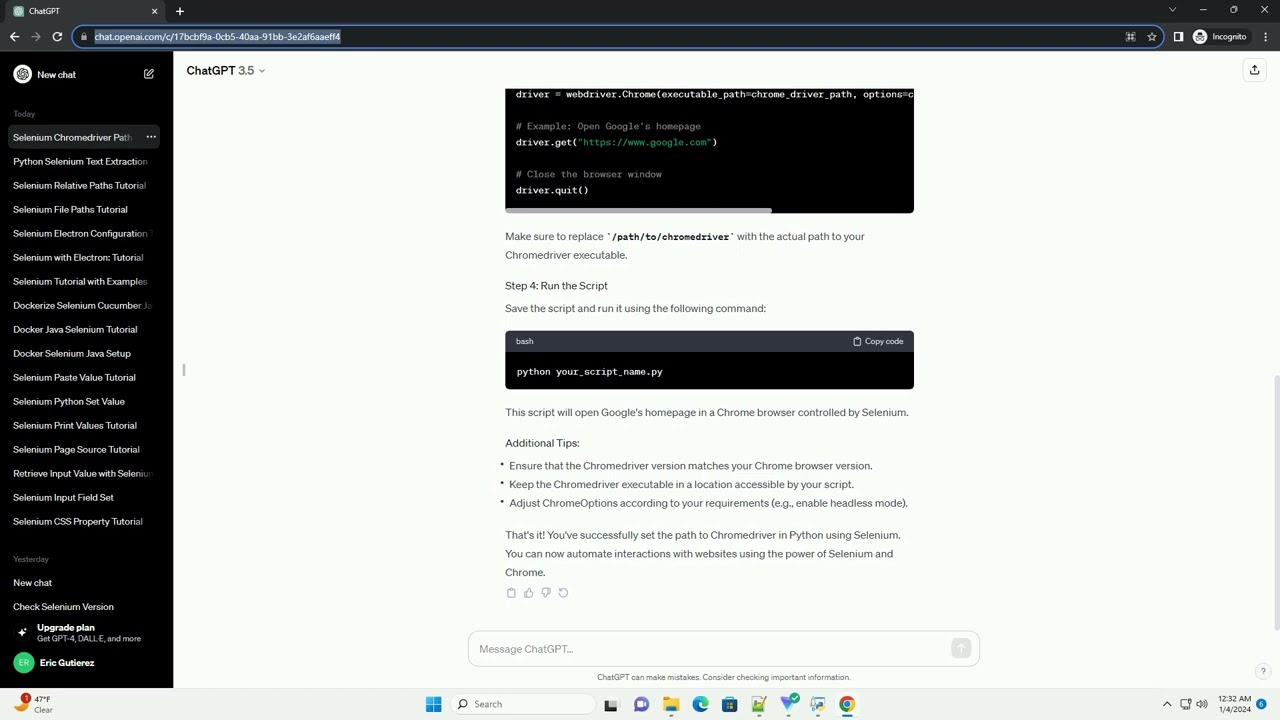 selenium set path to chromedriver python