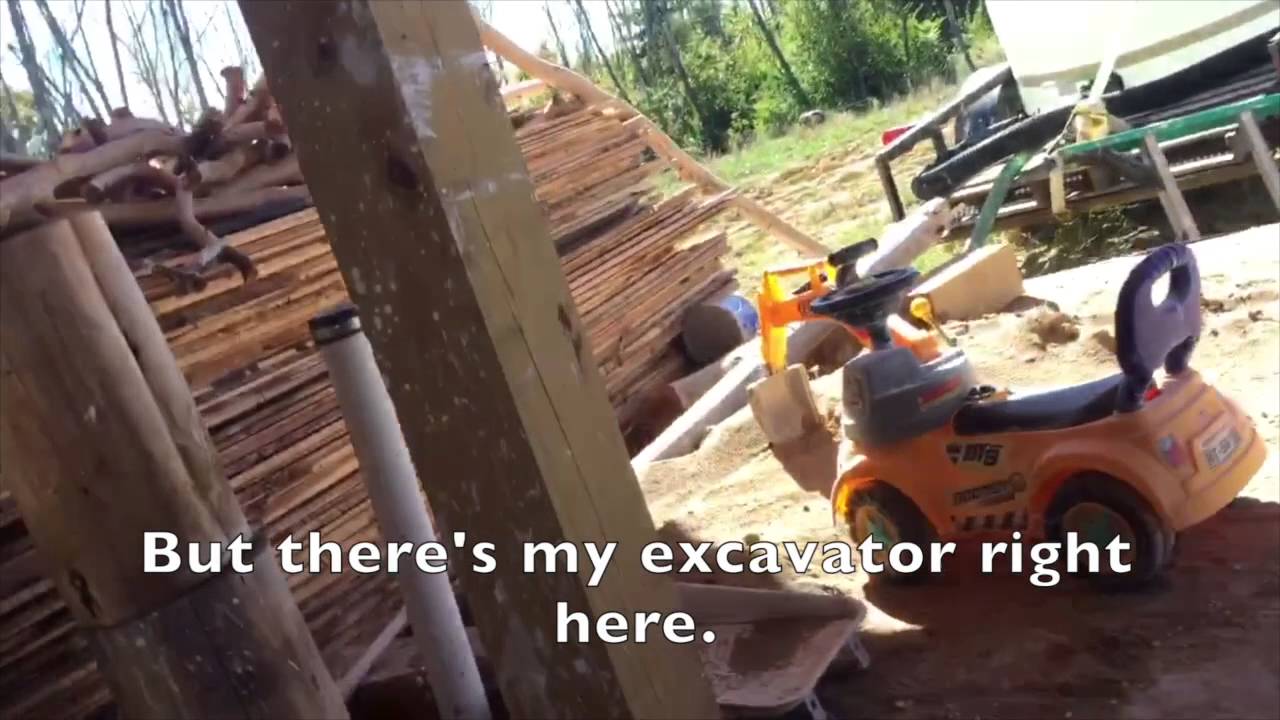 Cordwood Home Construction by a 3 Year-Old