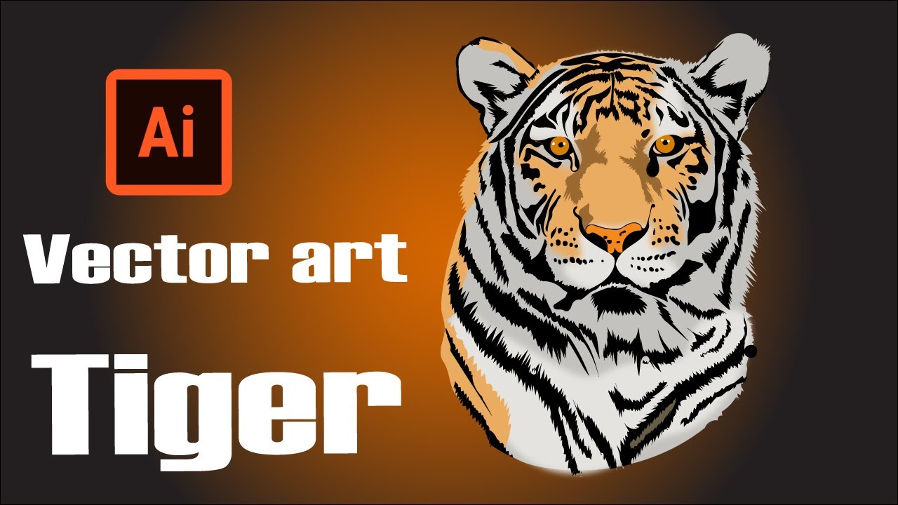 Tiger vector art in Adobe illustrator