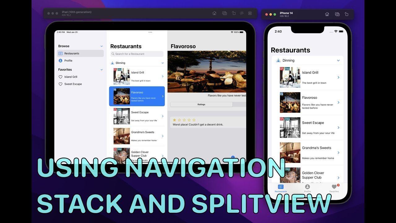 Using NavigationStack and NavitationSplitView - RestApp Part 12
