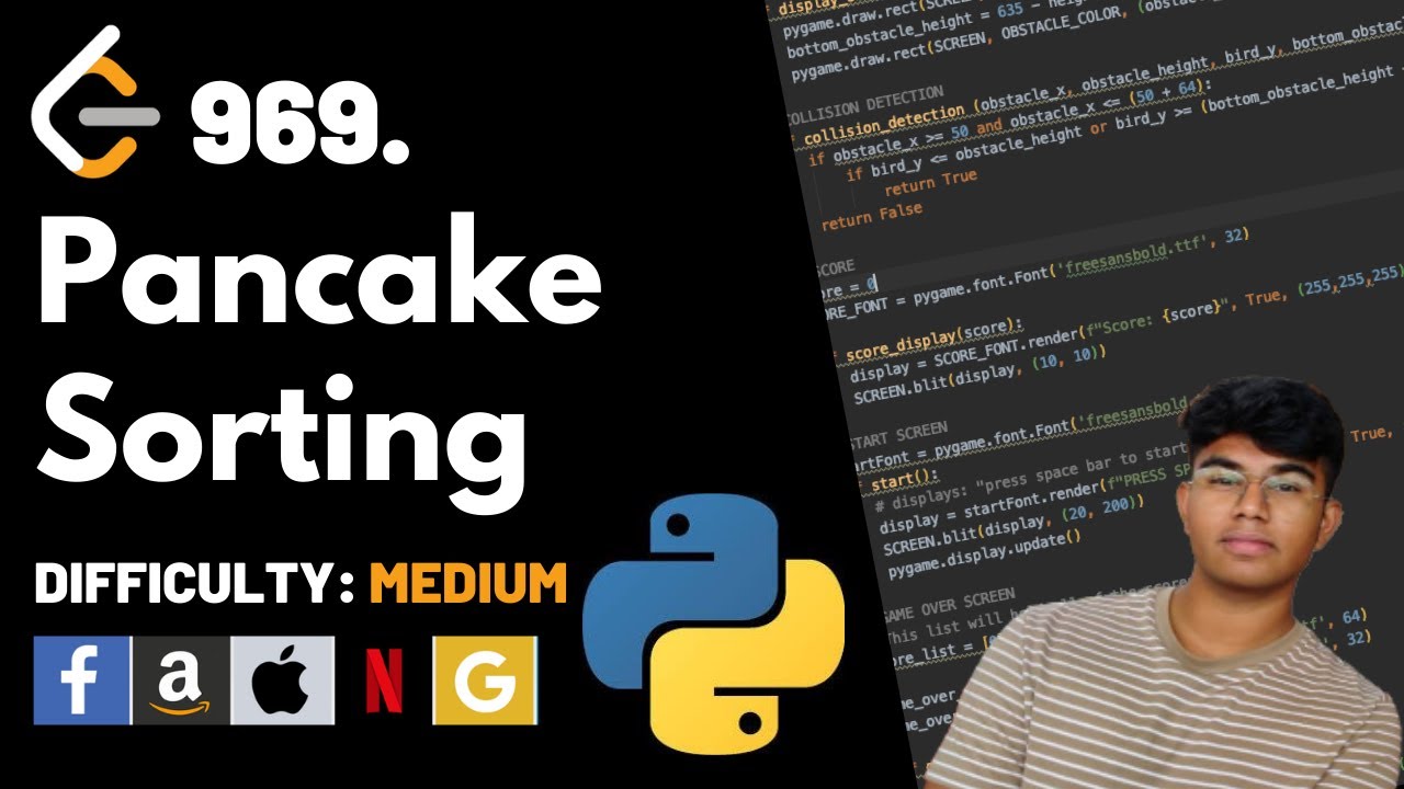 Pancake Sorting | Leet code 969 | Theory explained + Python code