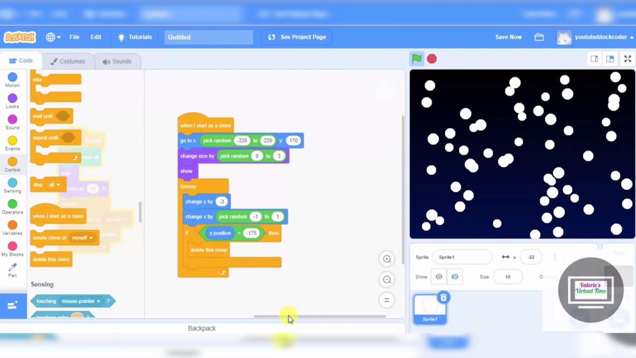 Scratch Coding Virtual Snow