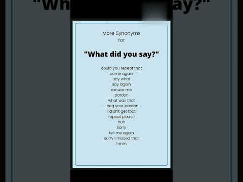 What did you say? | Synonyms for what did you say? Synonyms | How to ask someone to repeat? #shorts