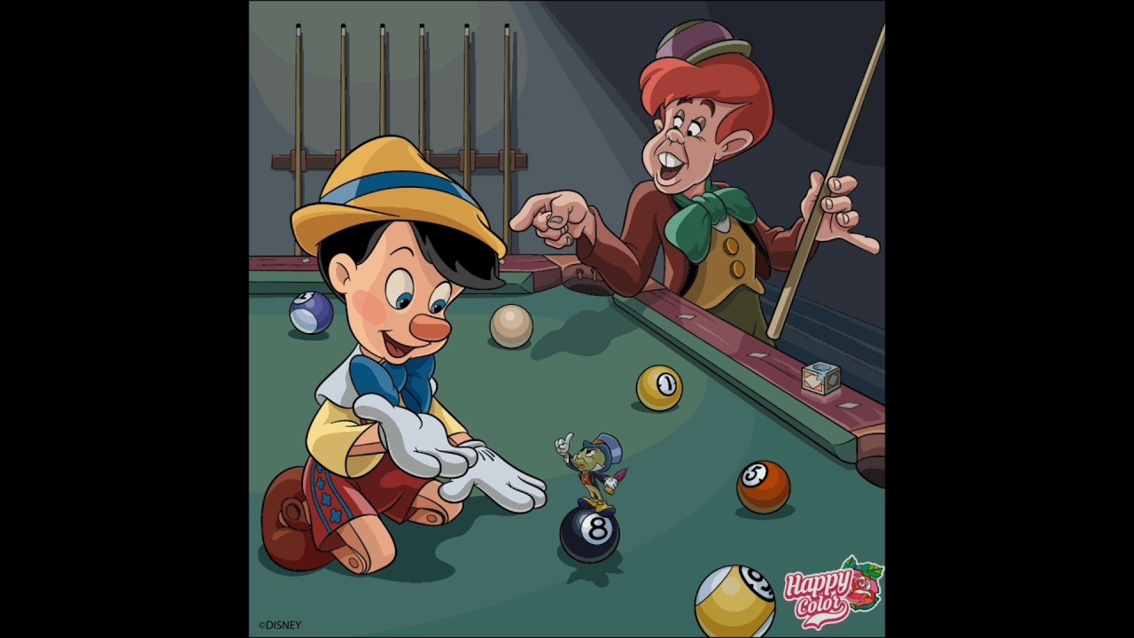 Happy Color Speedpaint: Pinocchio (1940) Pool Scene 🎱 #disney  #Pinocchio #shorts