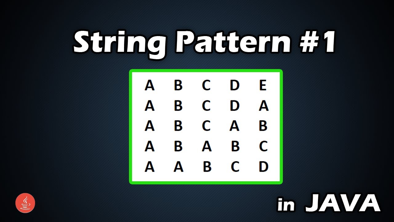 String Pattern #1 || Interesting String Patterns in JAVA || BluejCode