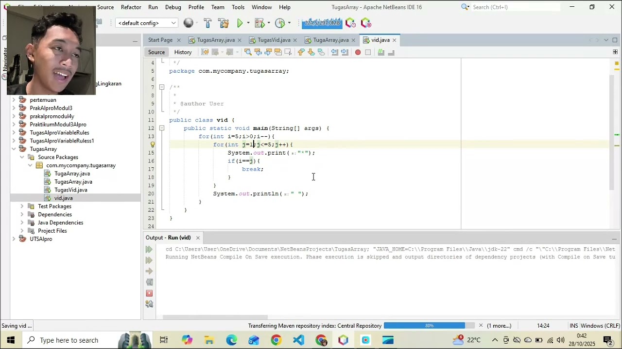 Nested Loop & Array || Tugas Algoritma Pemrograman 