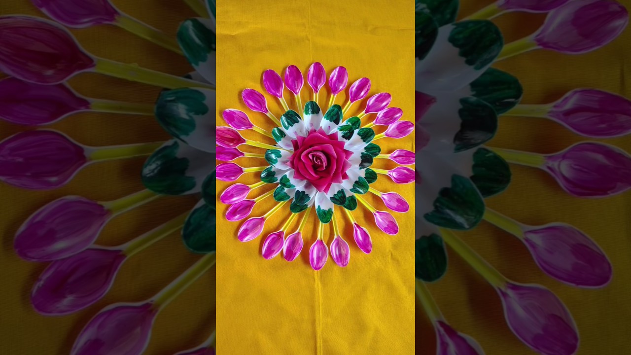 DIY plastic spoons craft #beautiful decoration #art #design #diy #youtuber #latest #video #viral