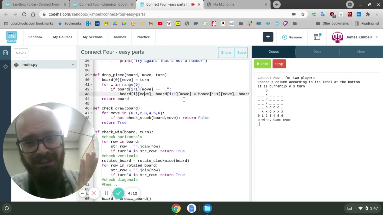 Python - Making Connect Four, part 1