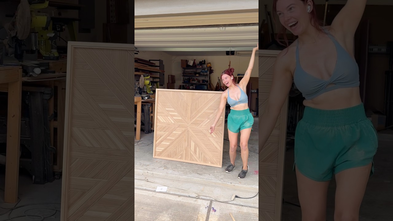 Quick mosaic woodworking process! #woodwork #diy #short #artist