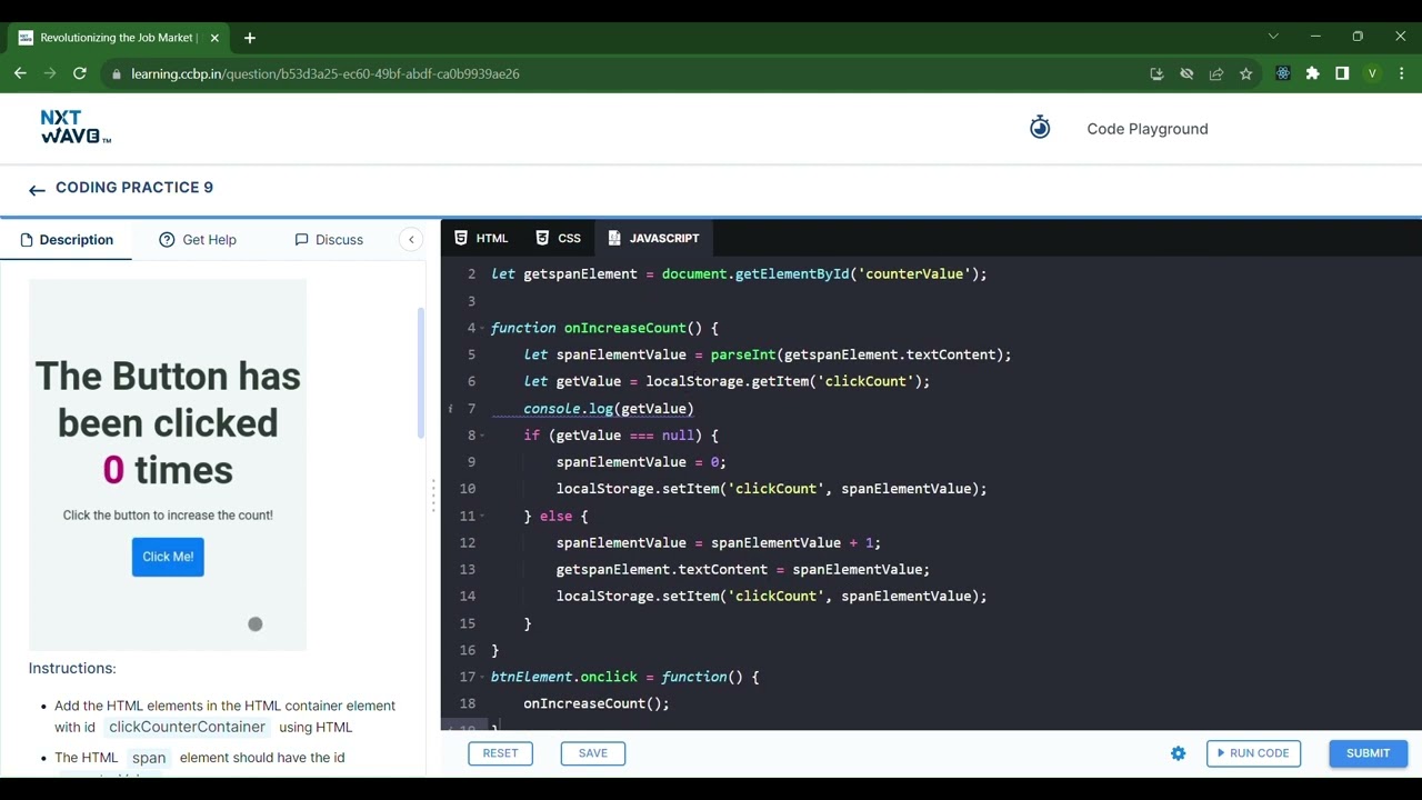 Click Counter | Coding Practice 9 | Todos Application 2 | NxtWave | ccbp 4.o