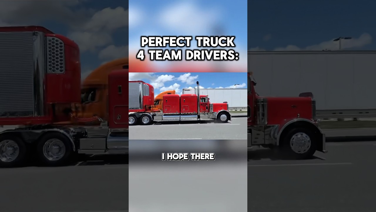 This is a perfect Peterbilt semi truck for team truck drivers. #doublebunk #doublesleeper #trucking