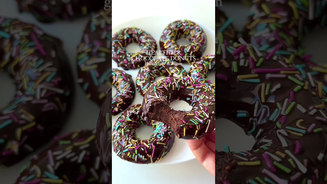Day 8 of Making Healthy Desserts: Healthier Chocolate Donuts #glutenfree #healthydessert #donuts