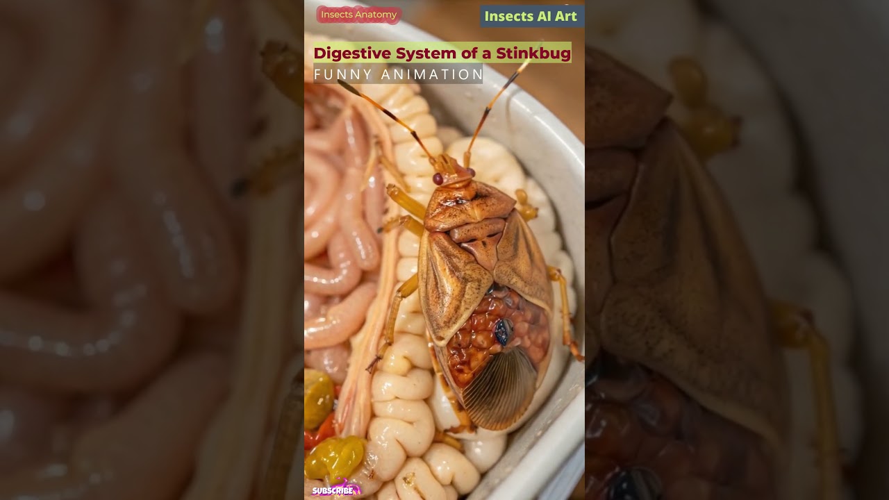 Digestive System Animation of a Stinkbug | Insects Anatomy | Insects AI Art | 03