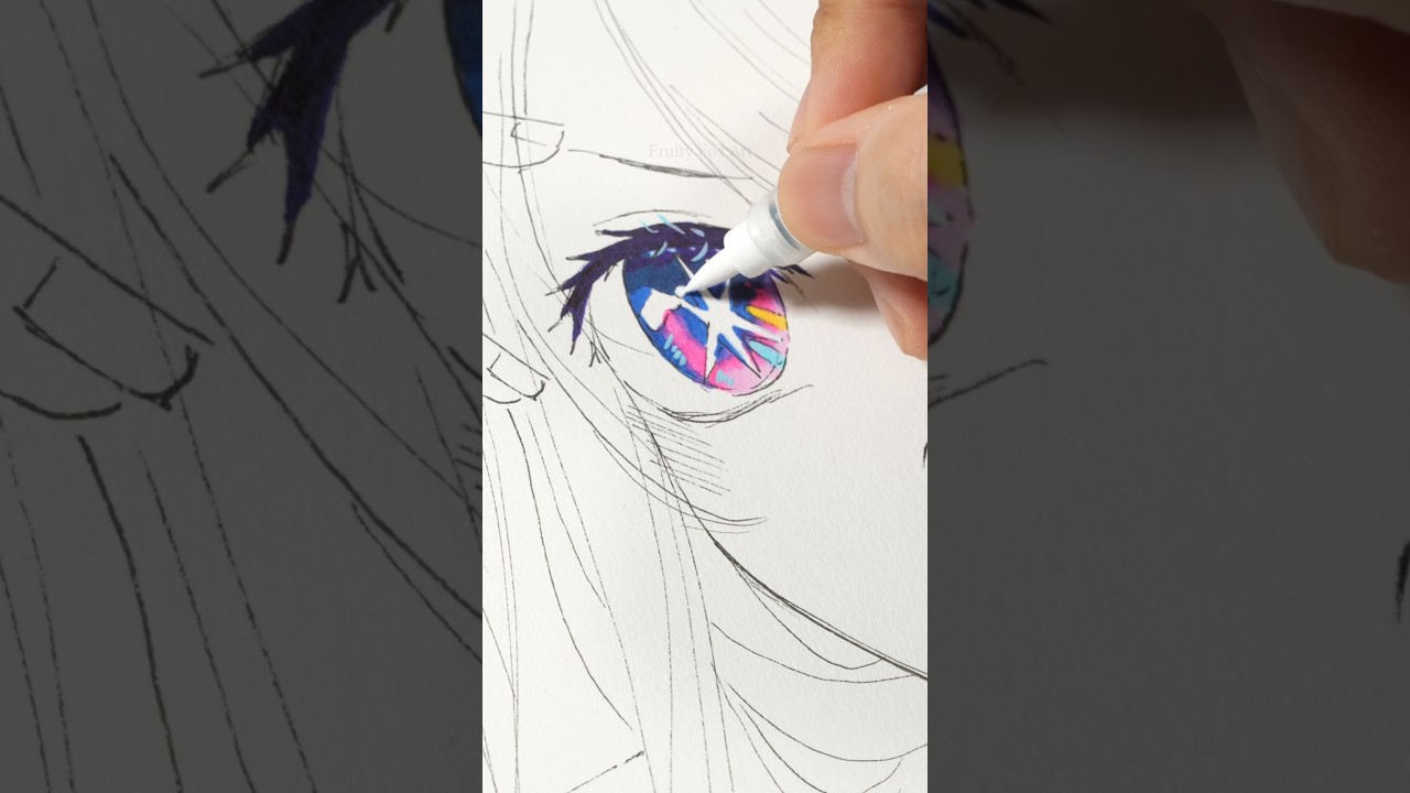 Drawing of Ai Hoshino Oshi no ko with Copic Multiliner and Ohuhu marker #art #anime