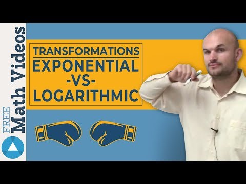 what are the transformation of the logarithmic graph compared to exponential