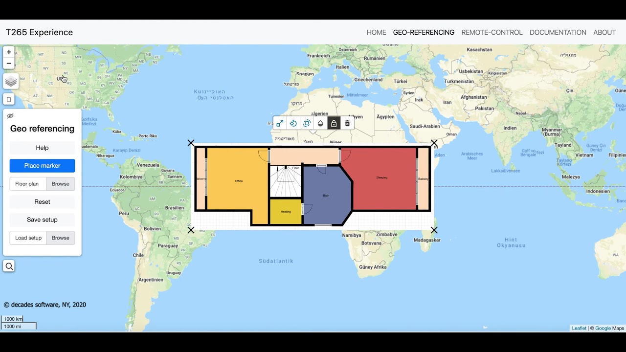 T265 Experience, simple floor plan geo-referencing