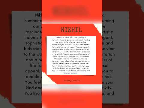 NIKHIL name facts| Comment your name| Astrology| #shorts