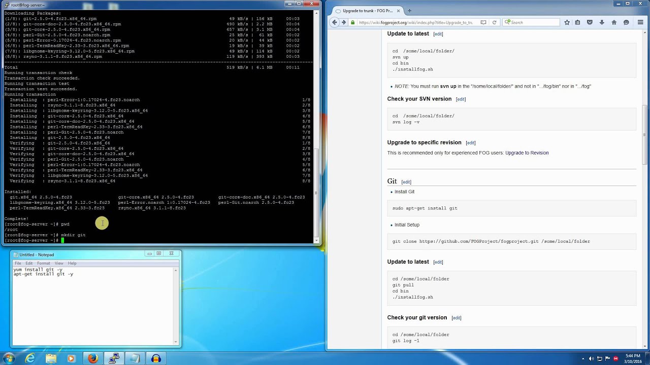 FOG Upgrade To Trunk - Git Method