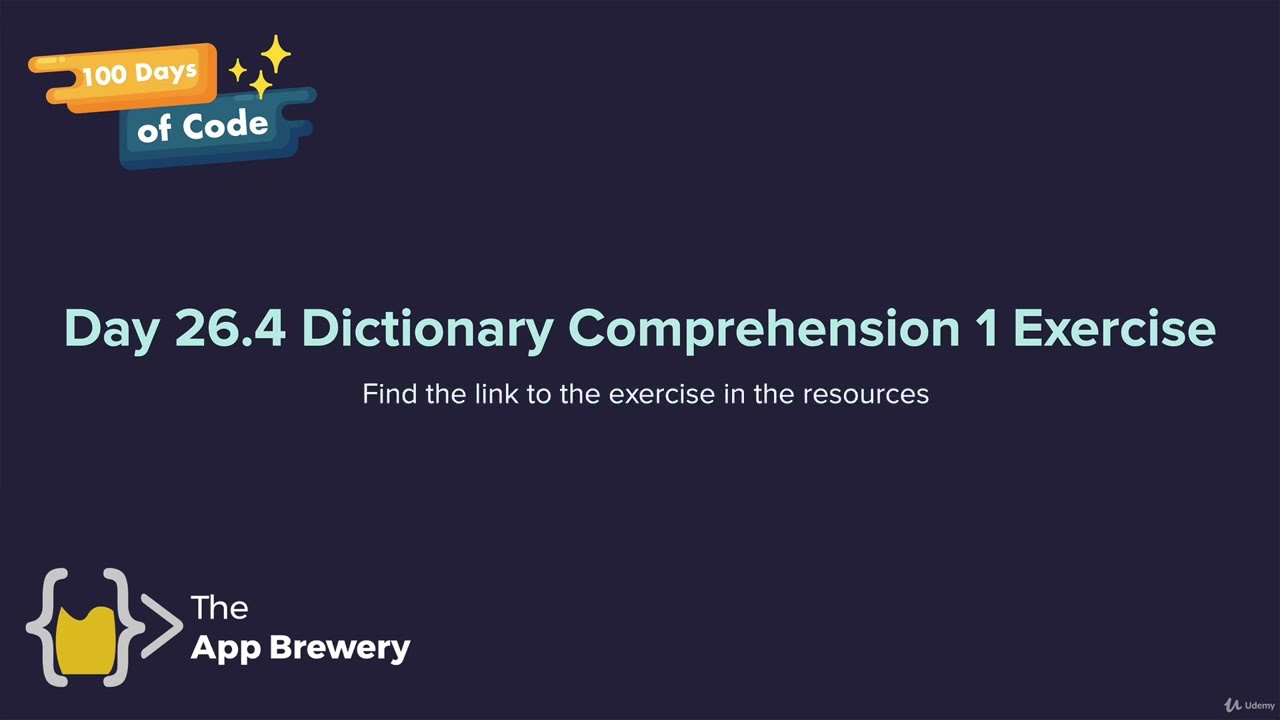 [Interactive Coding Exercise] Dictionary Comprehension 1 | The Complete Python Pro Bootcamp for 2022