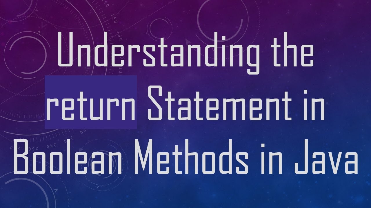 Understanding the return Statement in Boolean Methods in Java