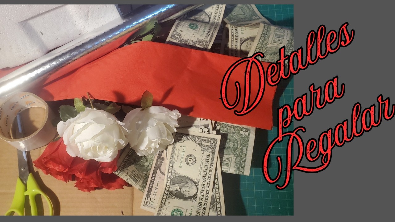 CAJA con ROSAS, DINERO Y CHOCOLATES 