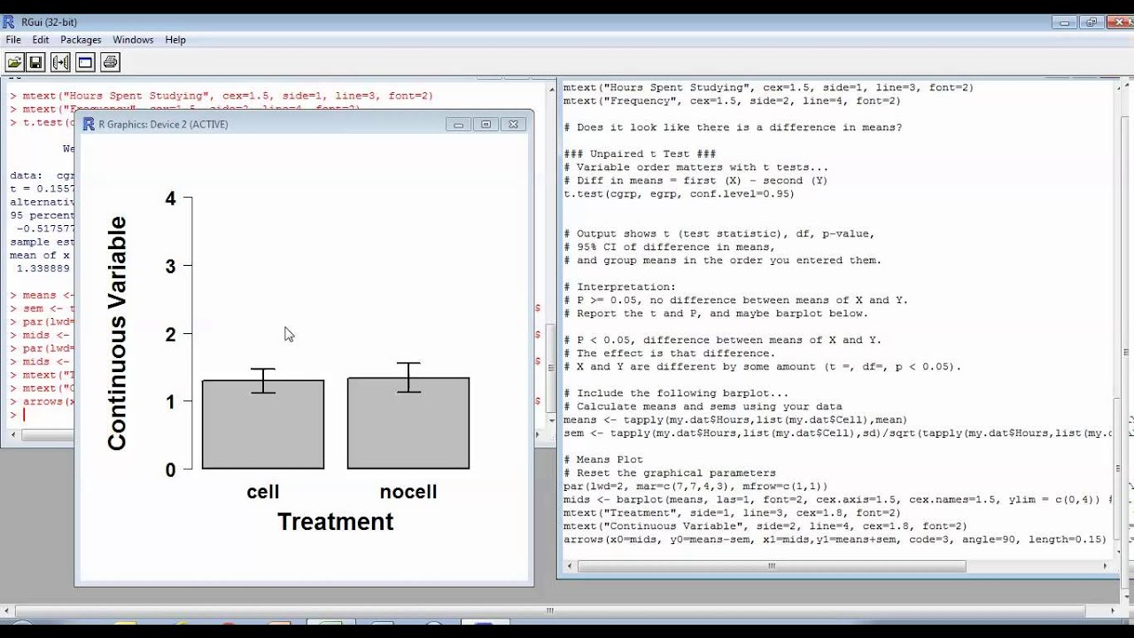 Using R to create a barplot with SEM error bars
