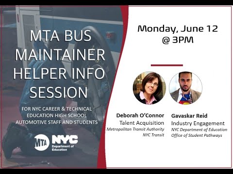 MTA NYCT Auto/Bus Maintainer Helper Info Session; Open Competitive Exam 3619