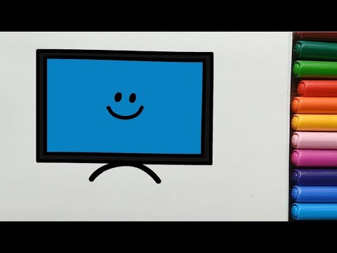 How to draw a TELEVISION - TV - Easy Drawing Videos #learn2draw #easydrawing