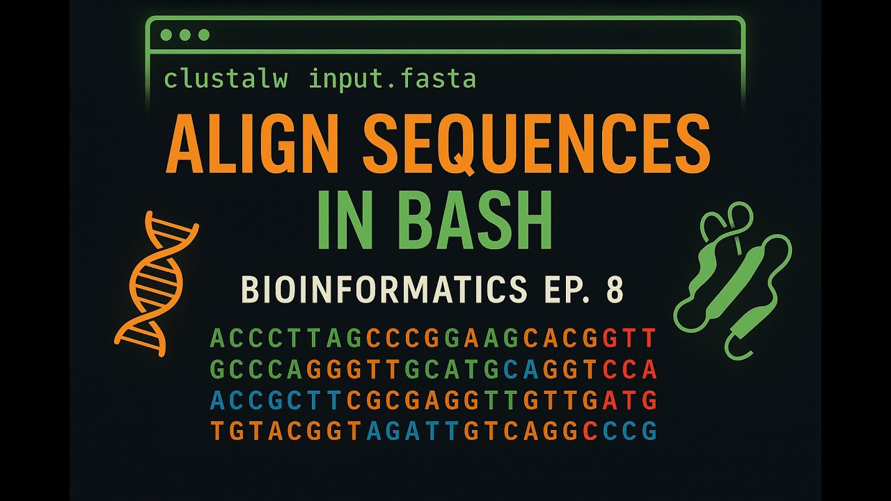 Sequence Alignment using Bash | Bioinformatics Ep. 8 | Align DNA & Protein from Terminal