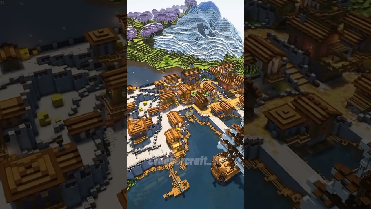 Minecraft: Medivial Harbour Village! | Timelapse | #minecraft #building #tutorial #shorts