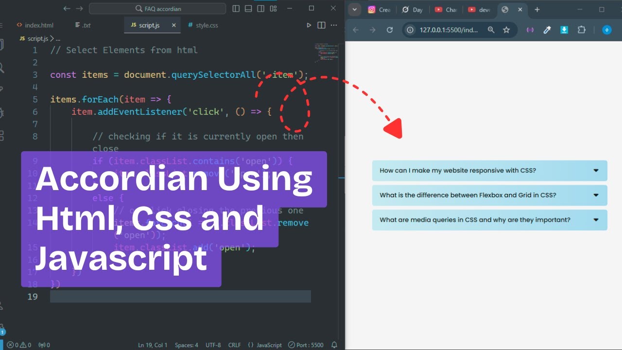 How to Build a Responsive FAQ Accordion with HTML, CSS, and JavaScript