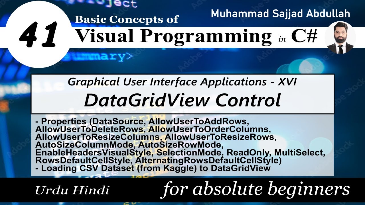 41: DataGridView Control | GUI-16 | Visual Programming